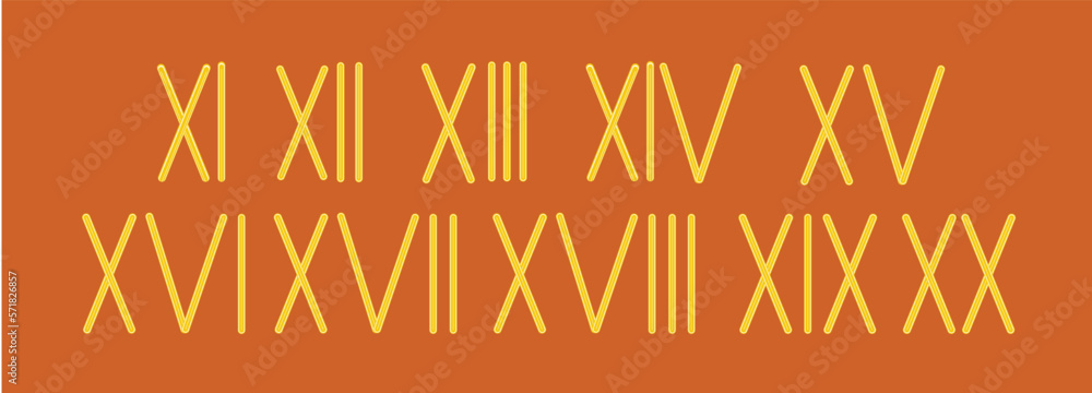 Roman Numerals set, Roman Numbers font Stock Vector | Adobe Stock
