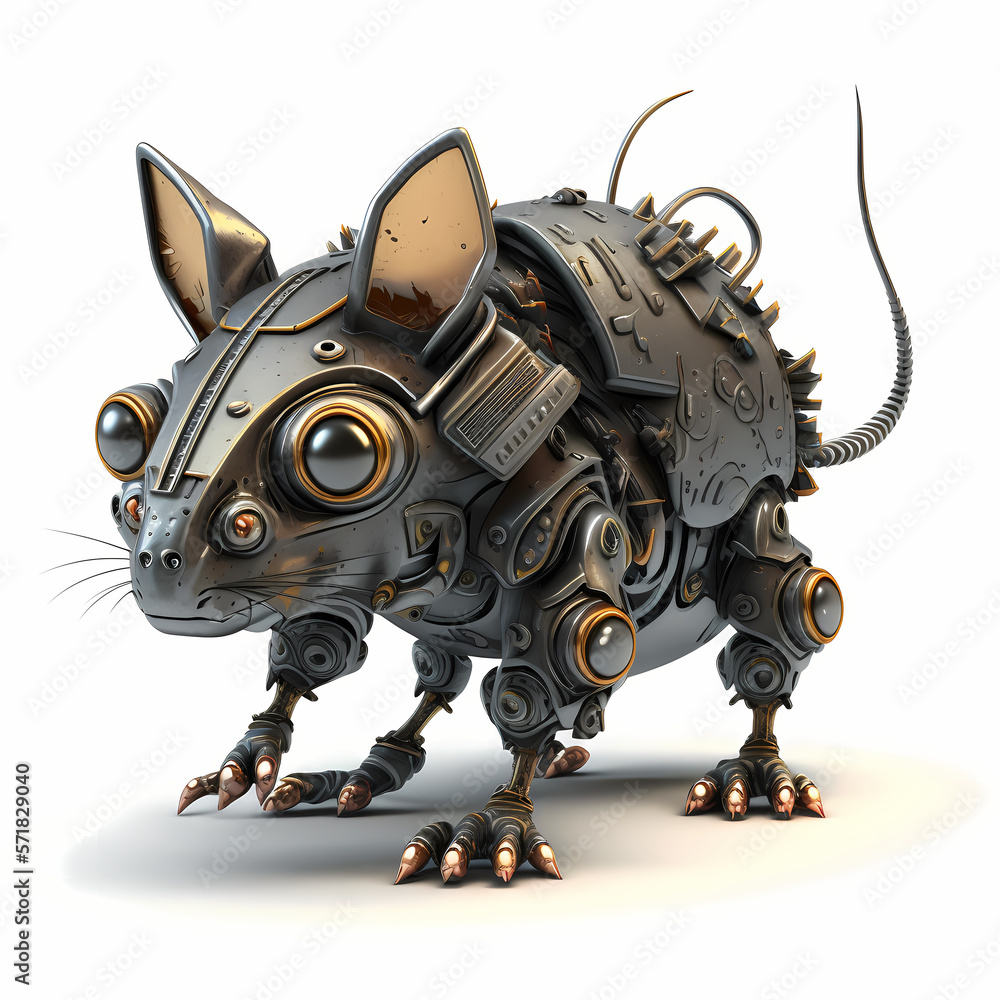 rat - rat robot - mouse cyborg - robot cyborg Stock Illustration ...