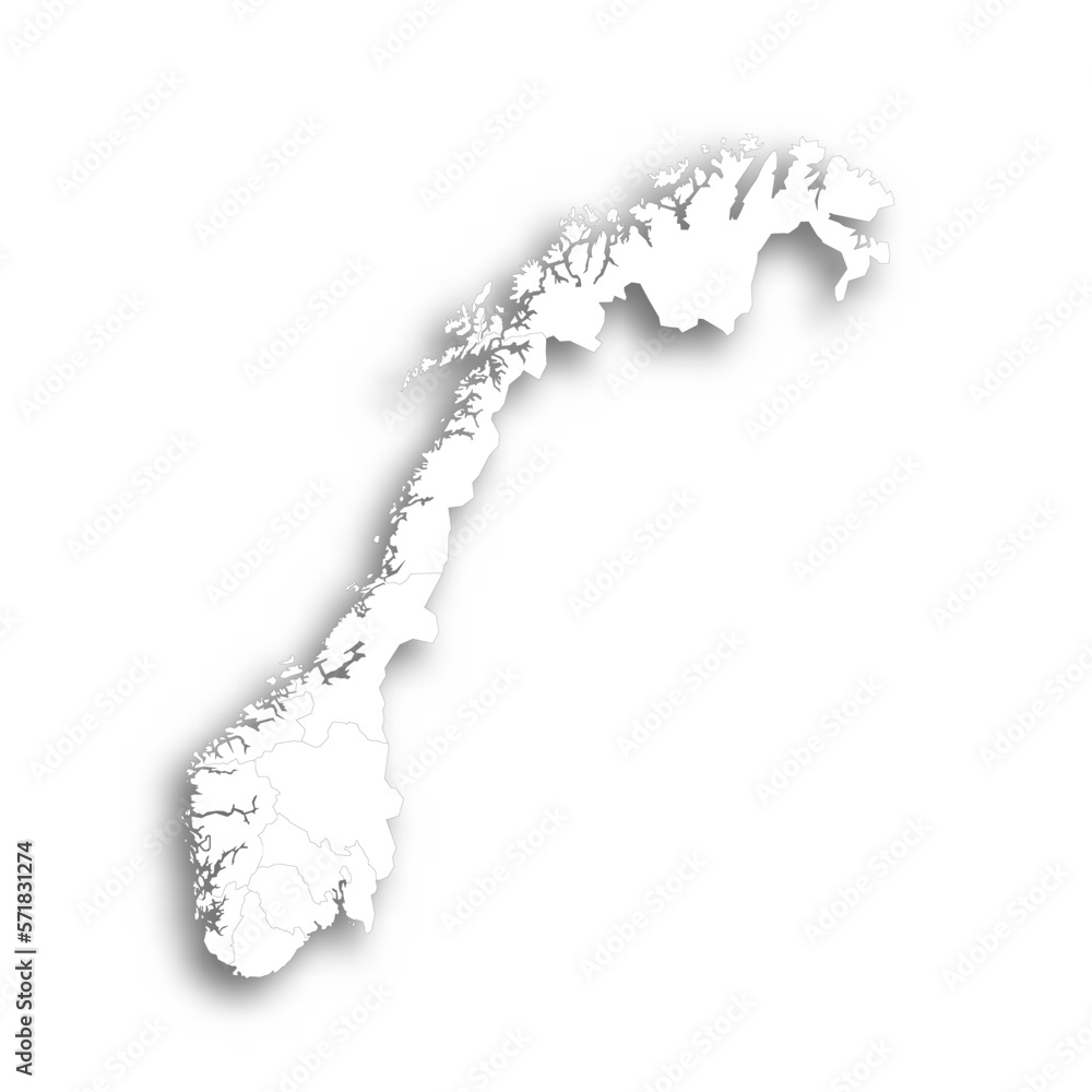 Norway political map of administrative divisions - counties and ...