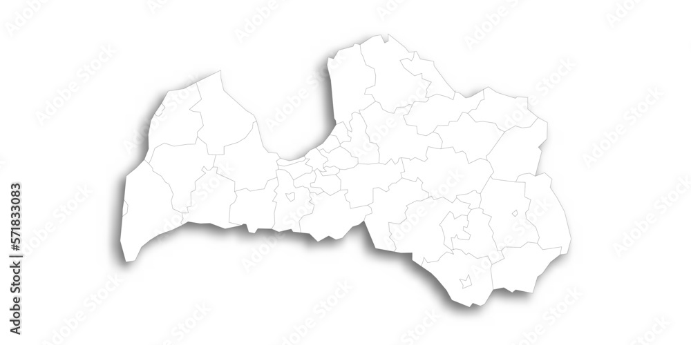 Latvia political map of administrative divisions - municipalities and ...