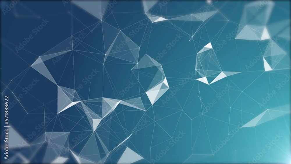 Low Poly Plexus Technology Network Moving On Blue Light Gradient ...
