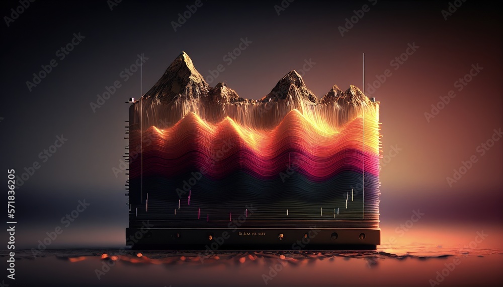 A seismograph registers vibrations created by seismic waves. Futuristic ...