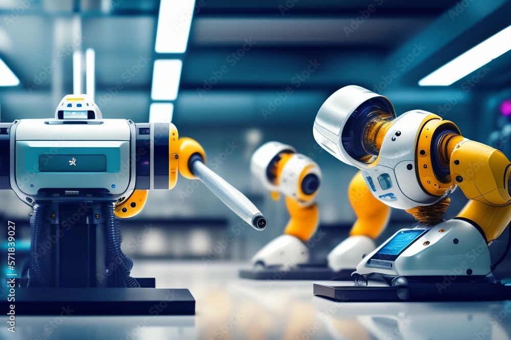 Robots working in lab realistic 8k ultra realistic - AI Stock ...