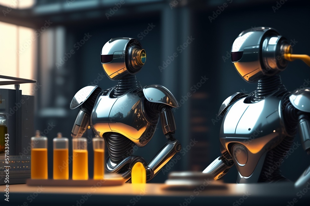 Robots working in lab realistic 8k ultra realistic - AI ilustração do ...