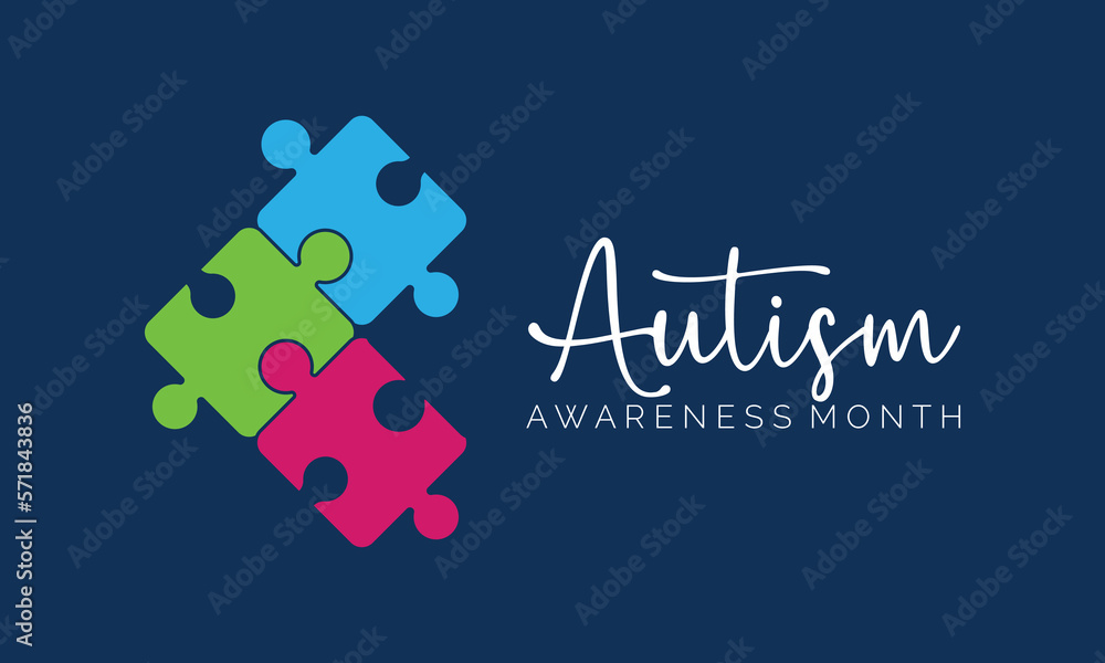 Vetor de National autism awareness month. Vector banner, poster, flyer ...