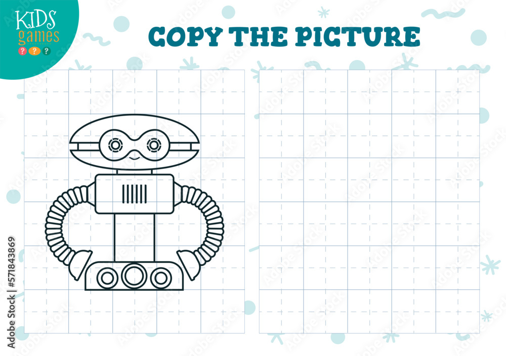 Copy picture vector illustration. Coloring game for preschool and ...