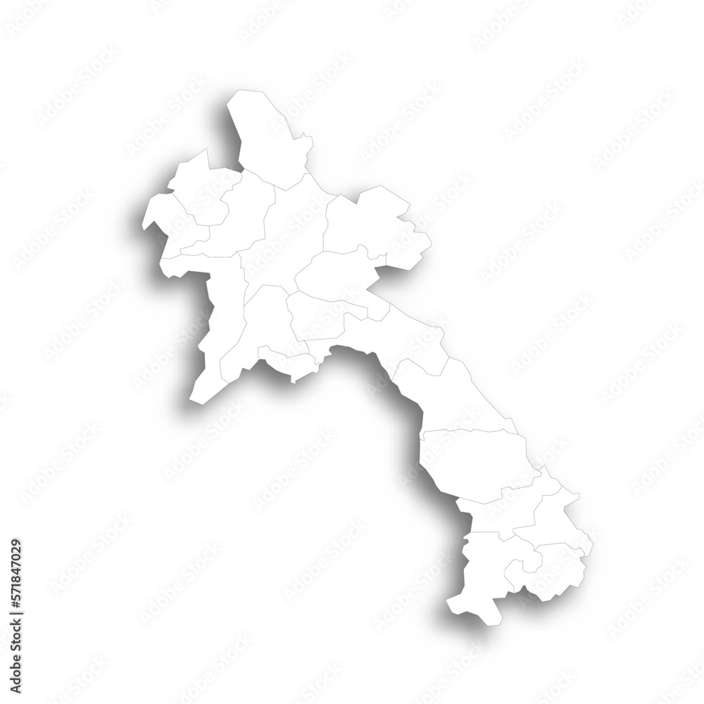 Fototapeta mapa świata dla dzieci Laos political map of administrative divisions - provinces and ...