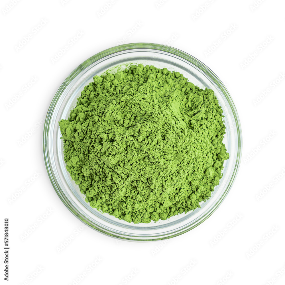 Top view of japanese healthy natural antioxidant matcha ground powder ...