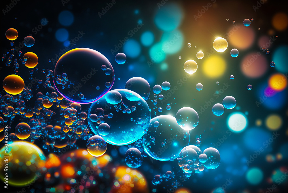 An explosive background of translucent multicolored bubbles offering a ...