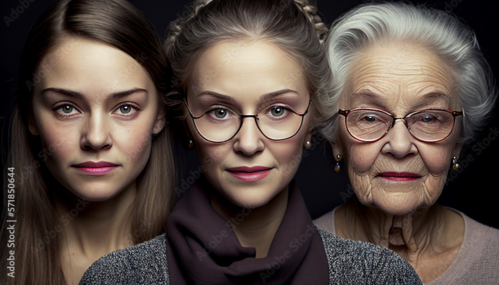 Three women from different generations of a family, emphasise love ...