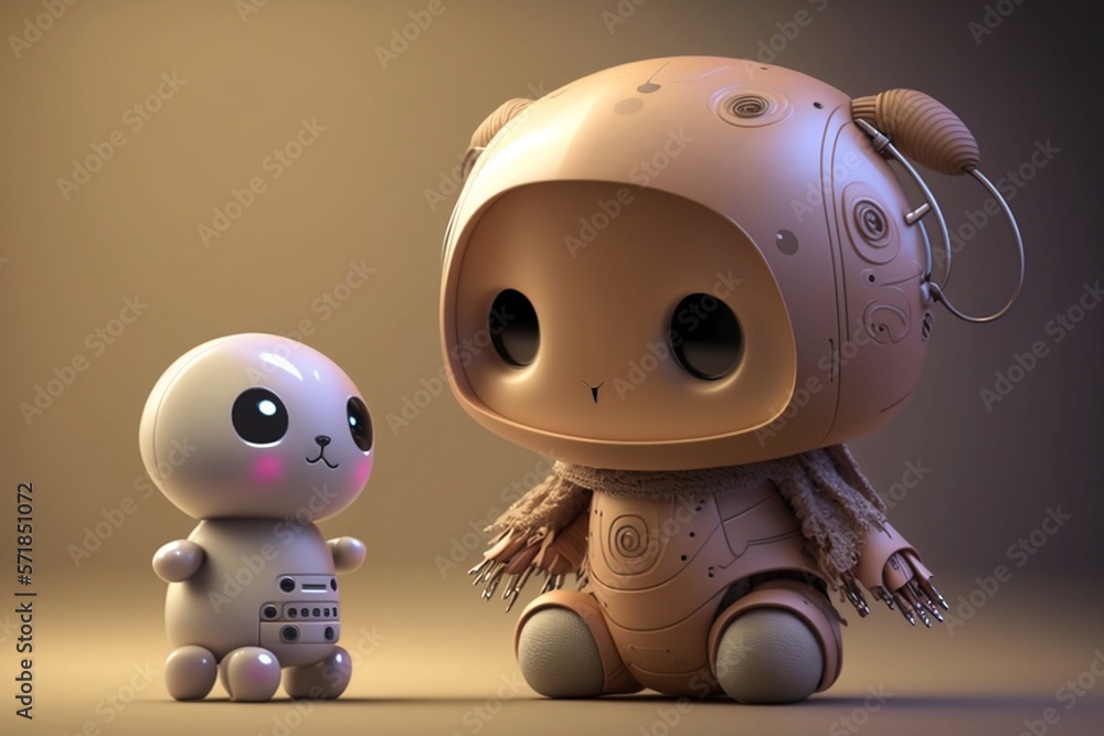 Cute and Little Robot Helper with Artificial Intelligence Made with ...