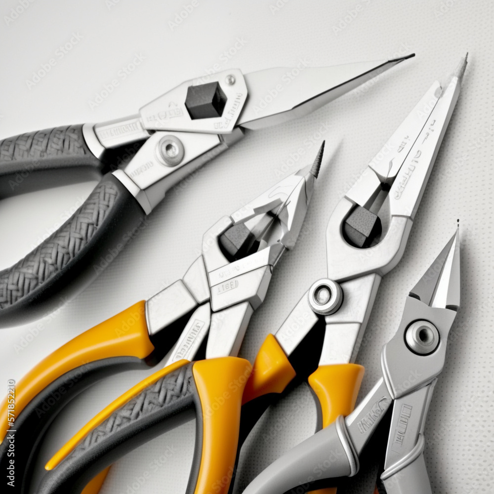 Set of pliers on white background, Can be used as Hero image, cover ...