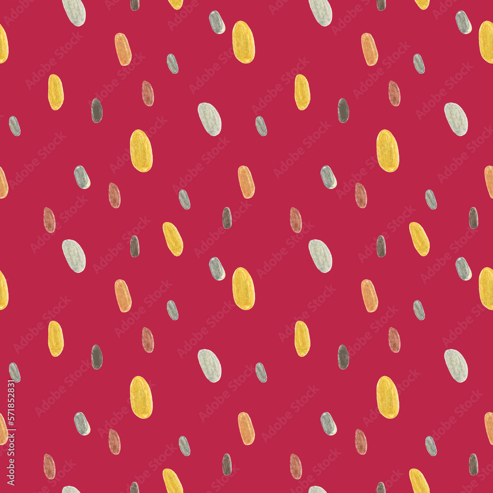 Texture seamless pattern of hand drawn simple oval shapes on a Viva ...