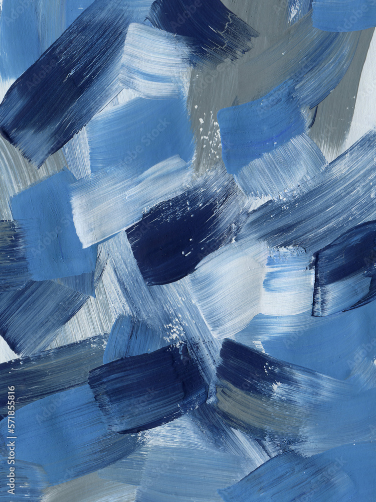 Abstract acrylic paint texture, blue artistic background. Modern Art ...