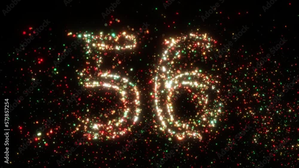 Countdown Clock 60 To 0 Made With Glowing Particle.10 Seconds Time ...