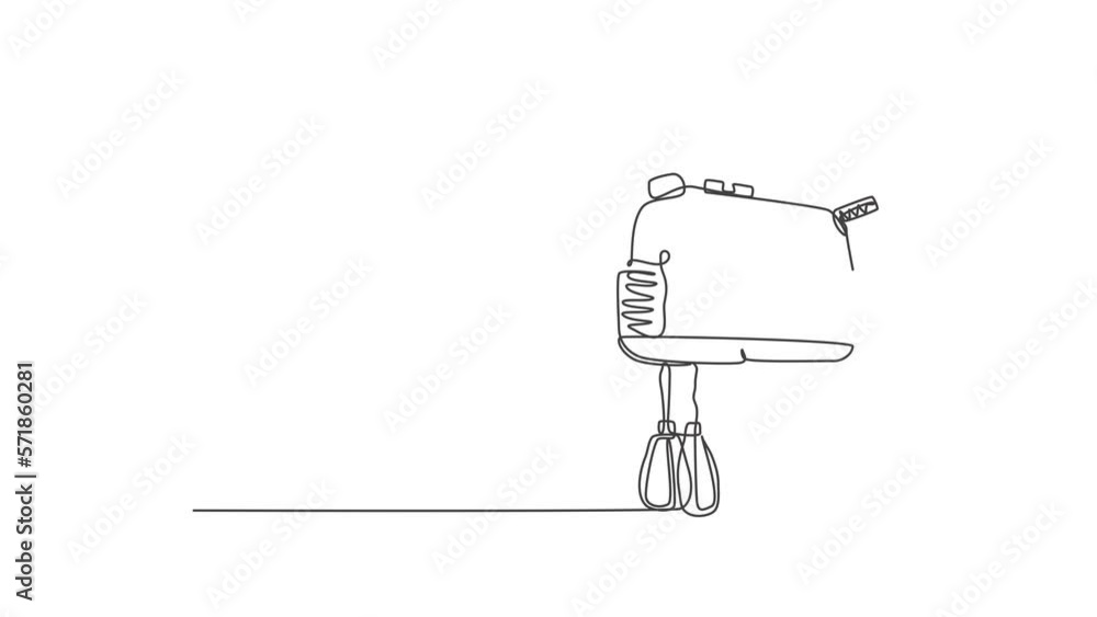 Animated self drawing of one continuous line drawing of electric hand ...