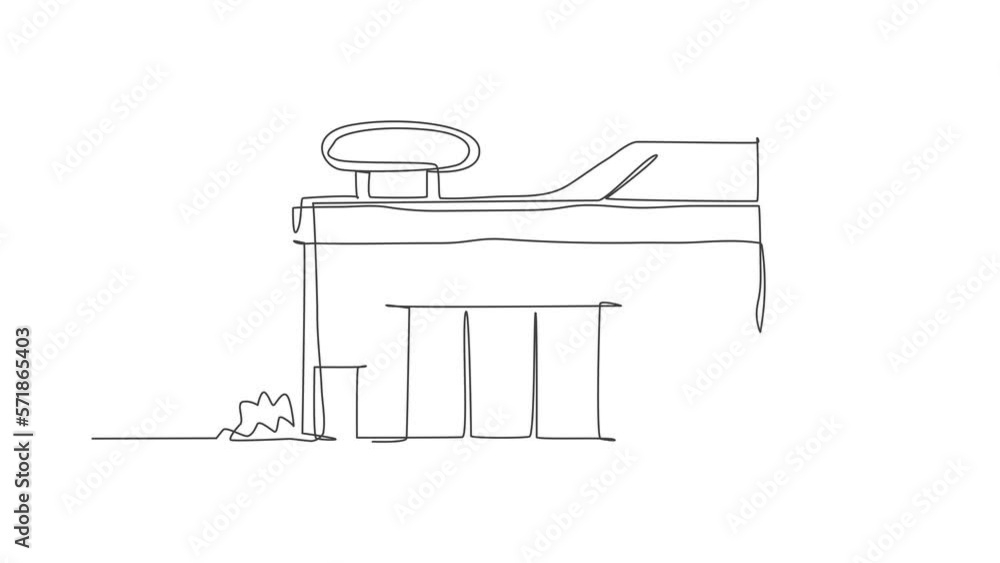Animation of single one line drawing of gas station building ...