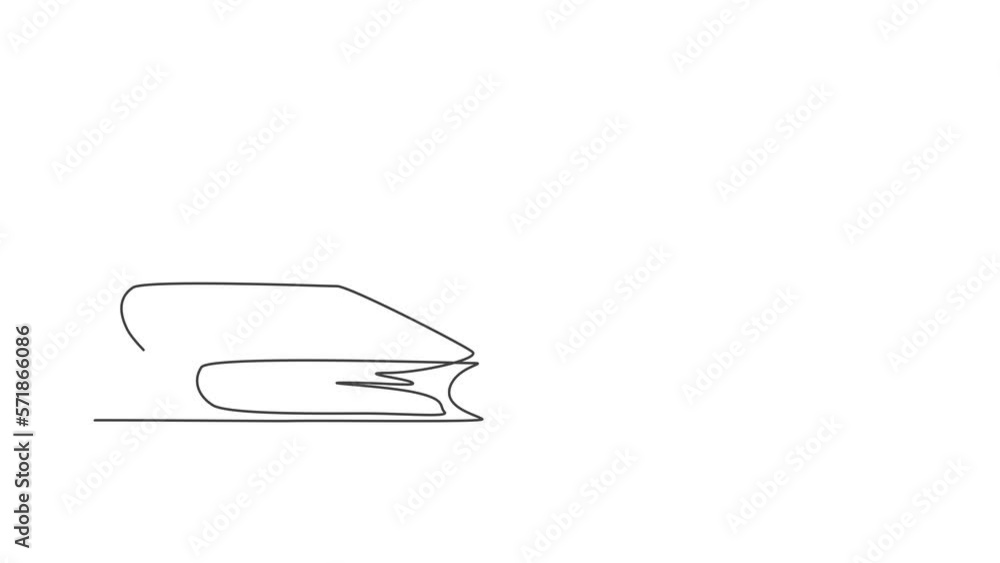 Animation of single one line drawing of closed dictionary book on ...