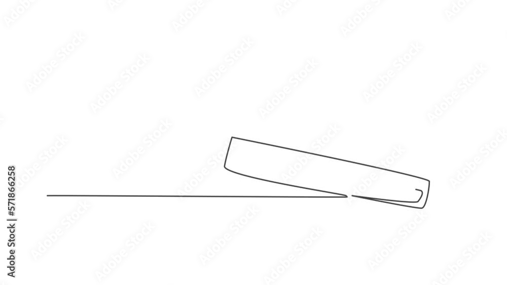 Animated self drawing of continuous one line draw plastic ruler to ...