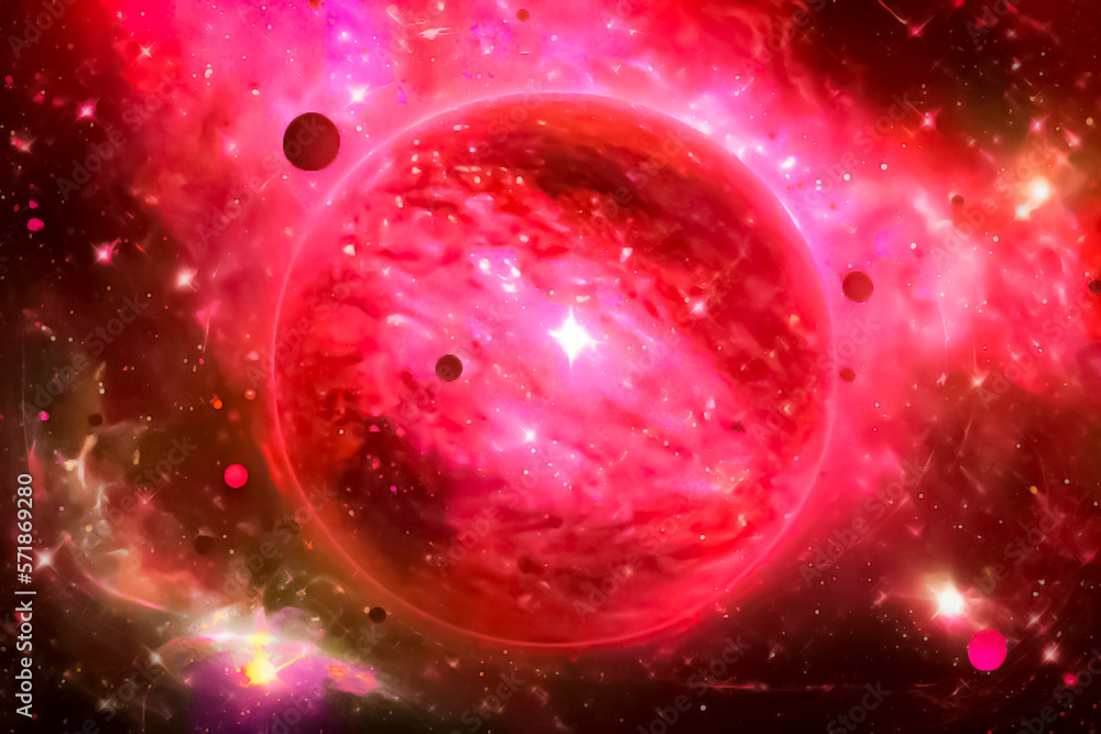 WALLPAPER there is red galaxy, GENERATIVE AI + Modification Stock ...