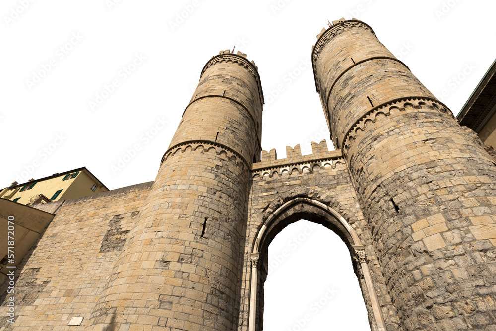 Genoa (Genova), medieval city gate called Porta Soprana or Porta di ...