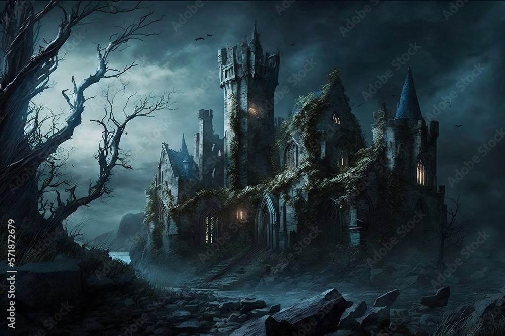 spooky castle, scary, unkempt, horror, old gothic castle, haunted ...
