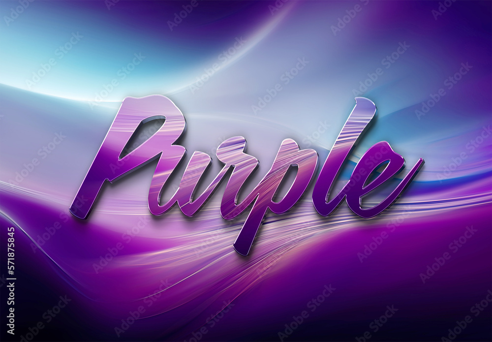 Purple and Blue 3D Glossy Text Effect Mockup Stock Template | Adobe Stock