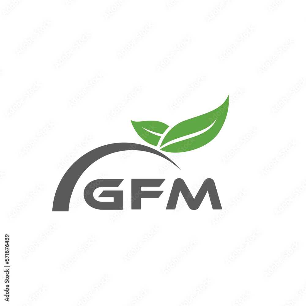 GFM letter nature logo design on white background. GFM creative ...