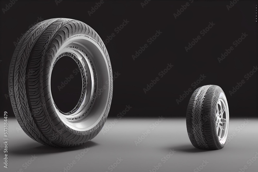 Side view of tire with tire width, height and wheel diameter ...