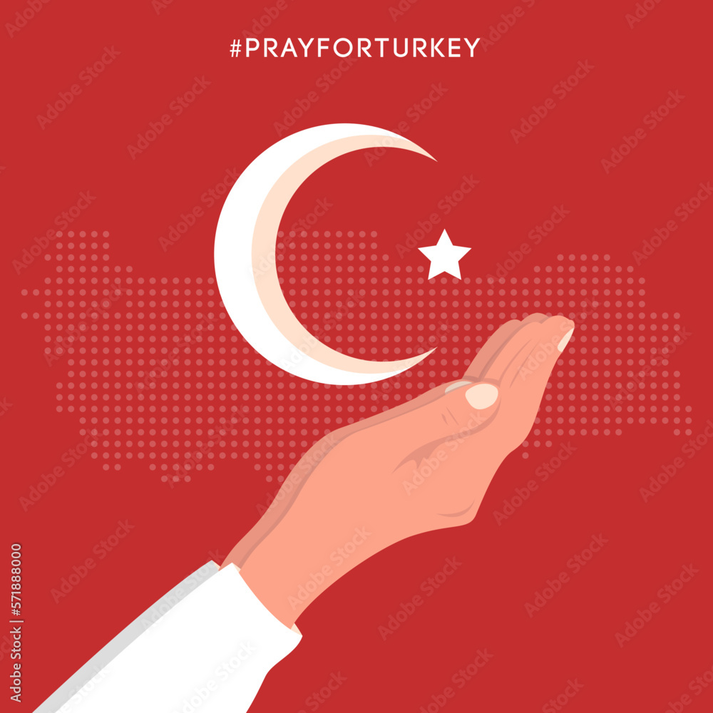 Pray for Turkey. Illustration prayer for earthquake victims in Turkey ...