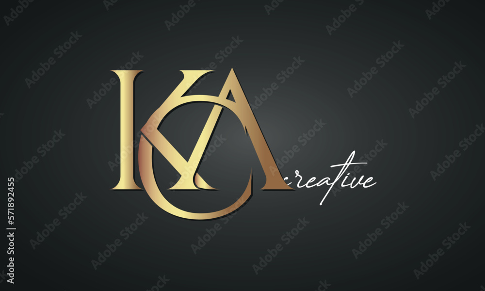 luxury letters KCA golden logo icon premium monogram, creative royal ...