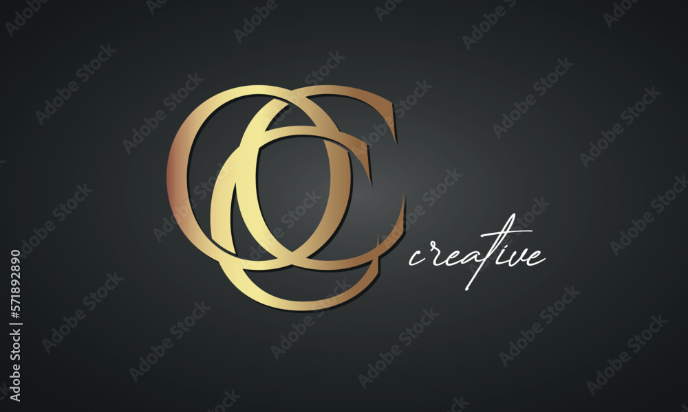 luxury letters OCC golden logo icon premium monogram, creative royal ...