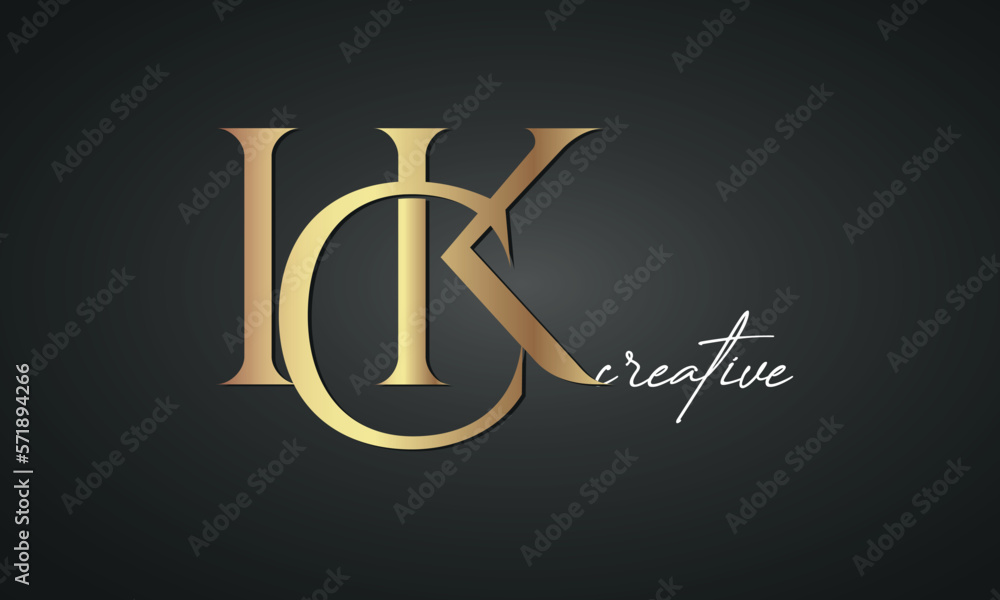 luxury letters ICK golden logo icon premium monogram, creative royal ...