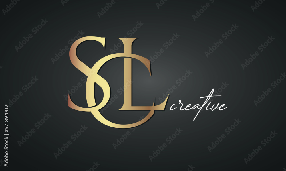luxury letters SCL golden logo icon premium monogram, creative royal ...
