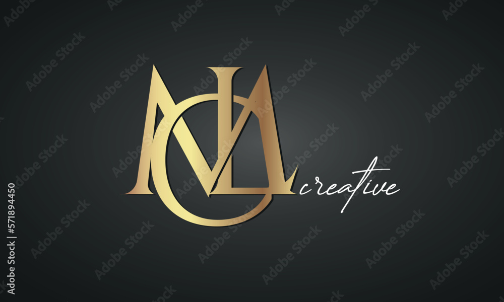 luxury letters MCL golden logo icon premium monogram, creative royal ...