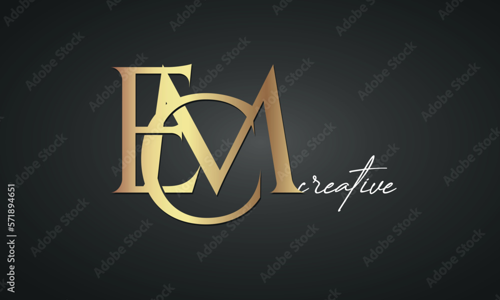 luxury letters ECM golden logo icon premium monogram, creative royal ...