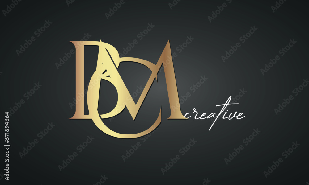 Vetor de luxury letters BCM golden logo icon premium monogram, creative ...