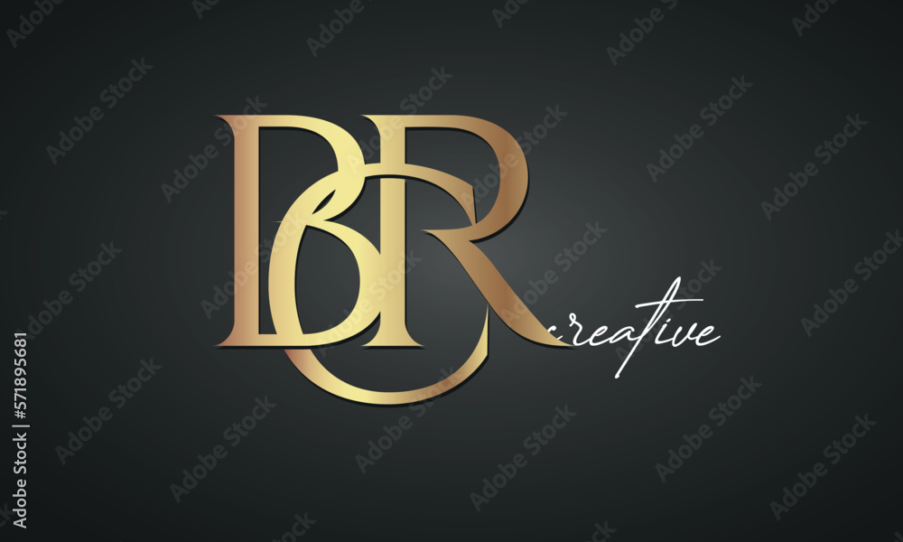luxury letters BCR golden logo icon premium monogram, creative royal ...