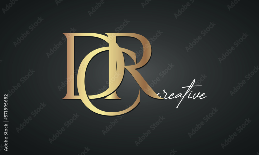 luxury letters DCR golden logo icon premium monogram, creative royal ...