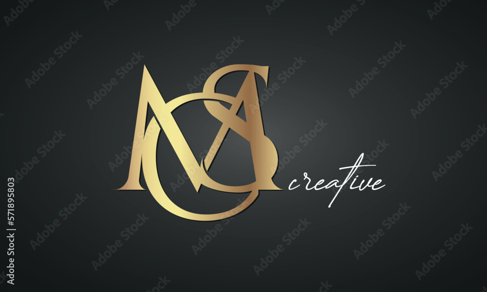 luxury letters MCS golden logo icon premium monogram, creative royal ...