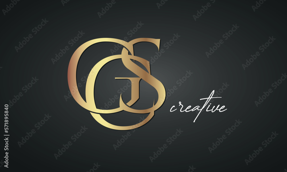 luxury letters GCS golden logo icon premium monogram, creative royal ...