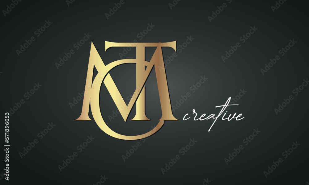 luxury letters MCT golden logo icon premium monogram, creative royal ...