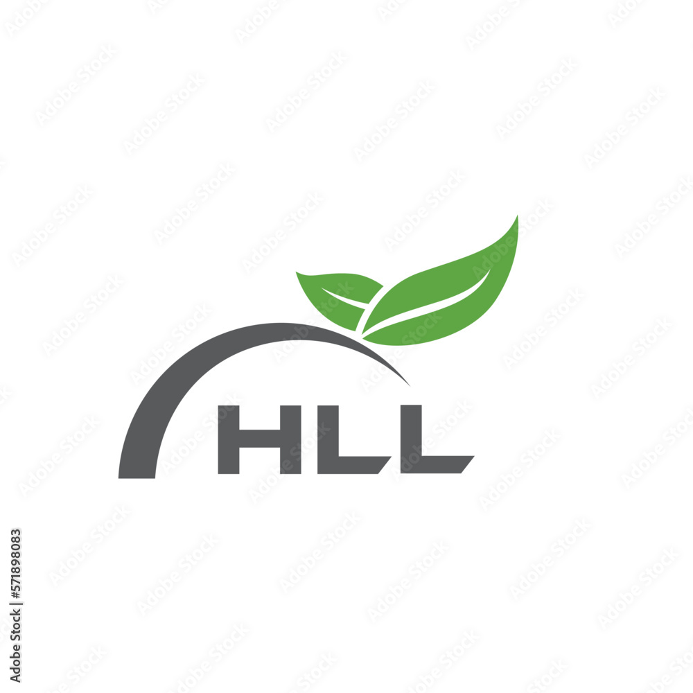 HLL letter nature logo design on white background. HLL creative ...
