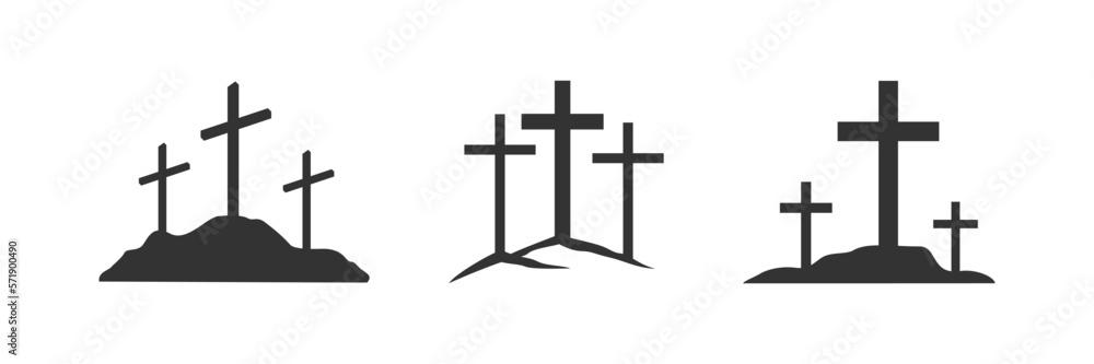 Cross symbol. Three crosses. Calvary. Vector. Stock Vector | Adobe Stock