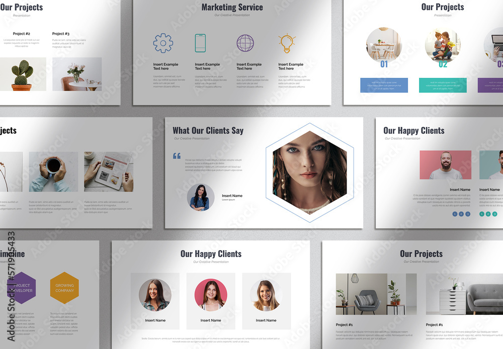 Project Presentation Template Stock Template | Adobe Stock
