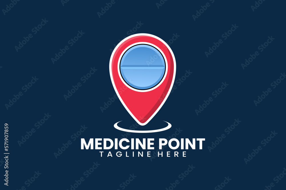 Flat modern medicine pin point logo template vector illustration Stock ...