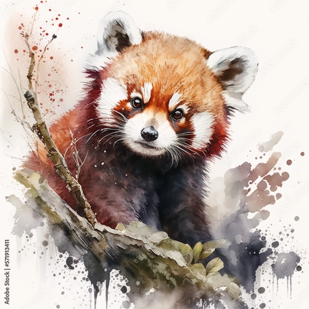 red panda in a angry mood created with Generative AI technology Stock ...