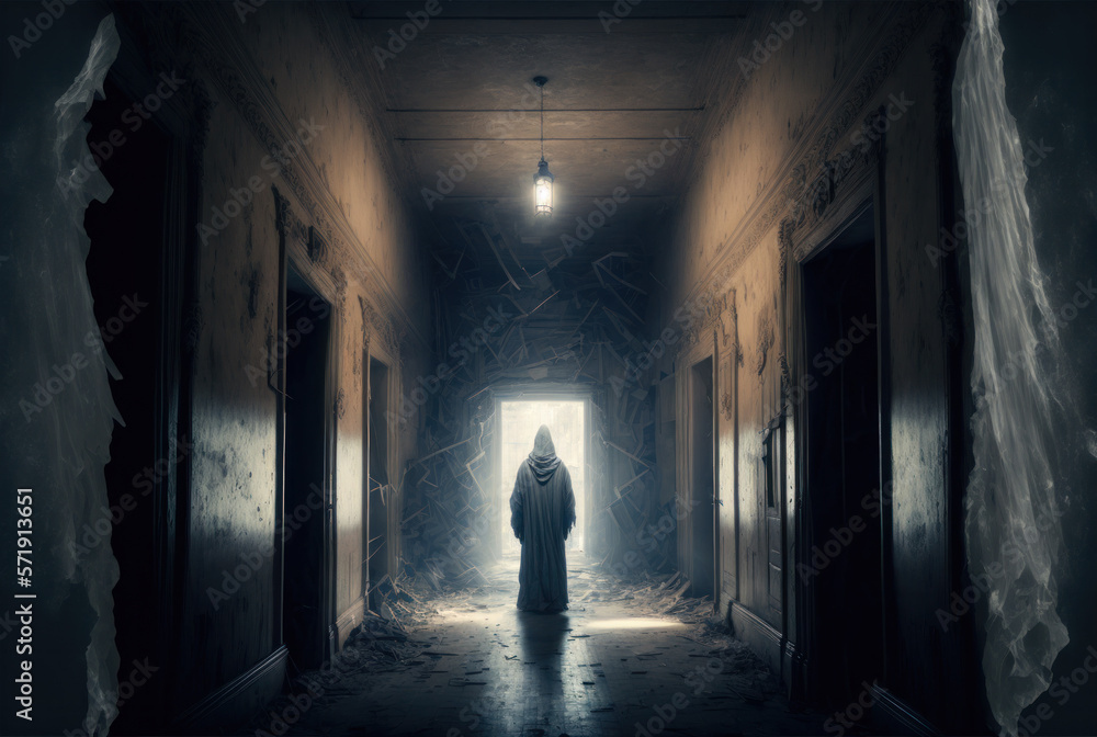 Abandoned house is haunted by the ghost of a former inhabitant in a ...