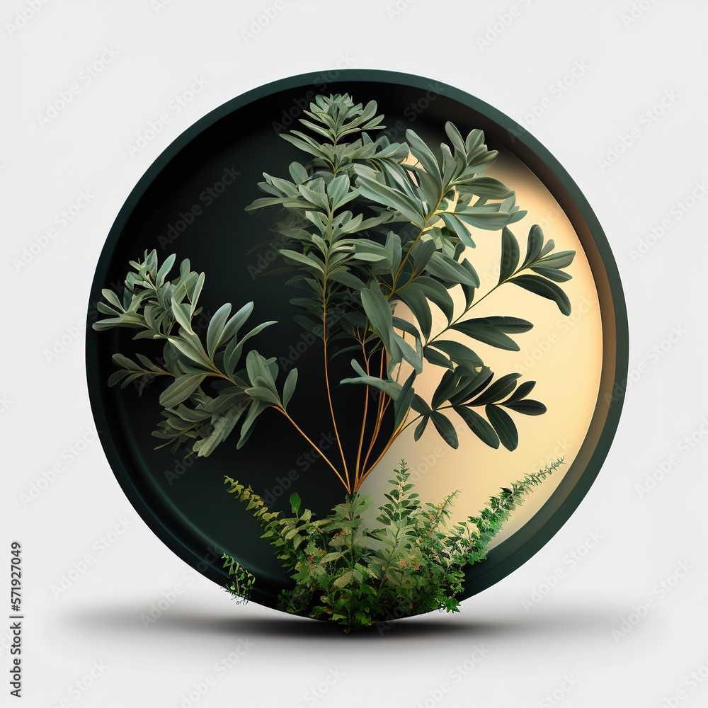 AI generated, circular plant background material Stock Illustration ...