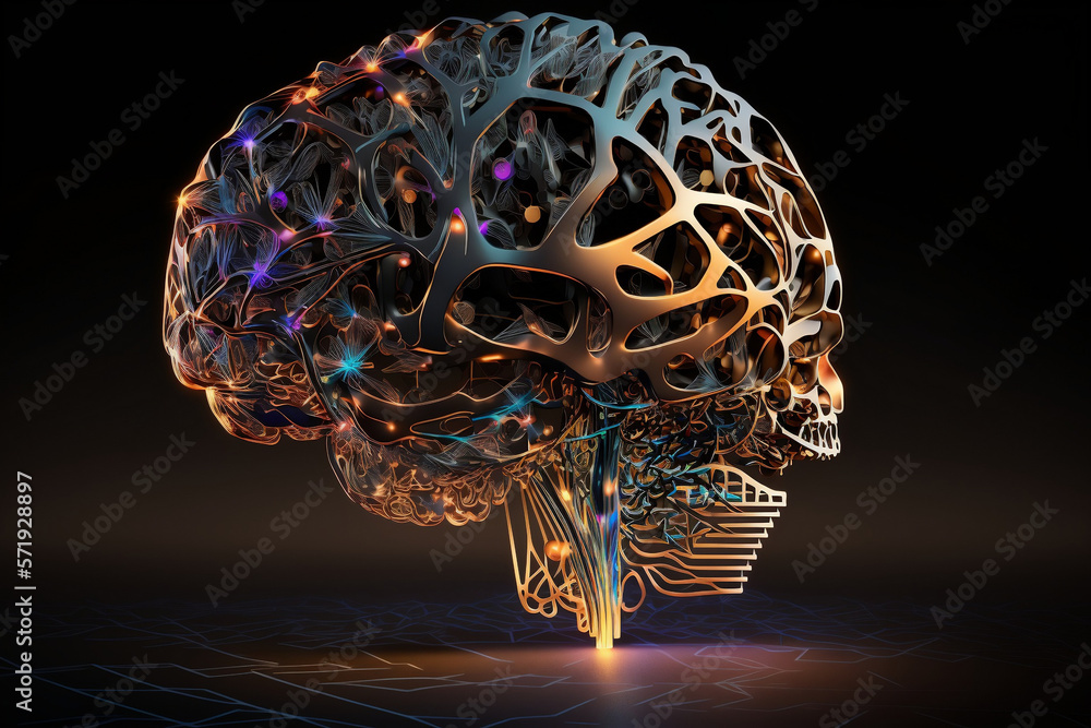 Concept of a human brain as a artificial intelligence Stock ...